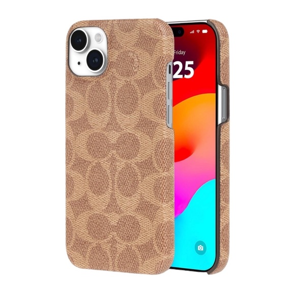 Coach | Accessories | Coach Signature Tan Khaki Logo Slim Leather Wrap Iphone 4 Pro Hard Case ...